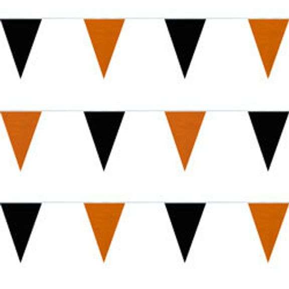 Flagg Banner Orange And Black - 12 in. x 18 in. (48 per string) - Dutch ...