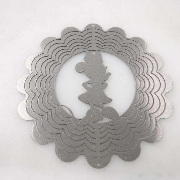 Silver Sparkle Minnie Mouse Wind Spinner 7.5" Dia - Spread Layers For ...