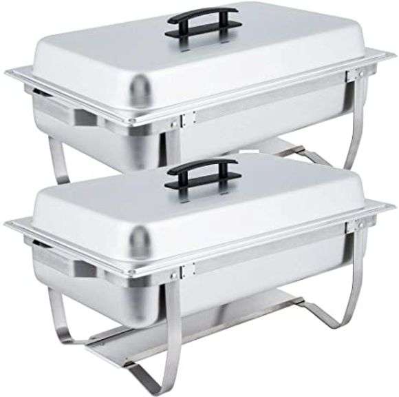 Box Of 2 : Choice 8 Quart Stainless Steel Full Size Chafer With Welded ...