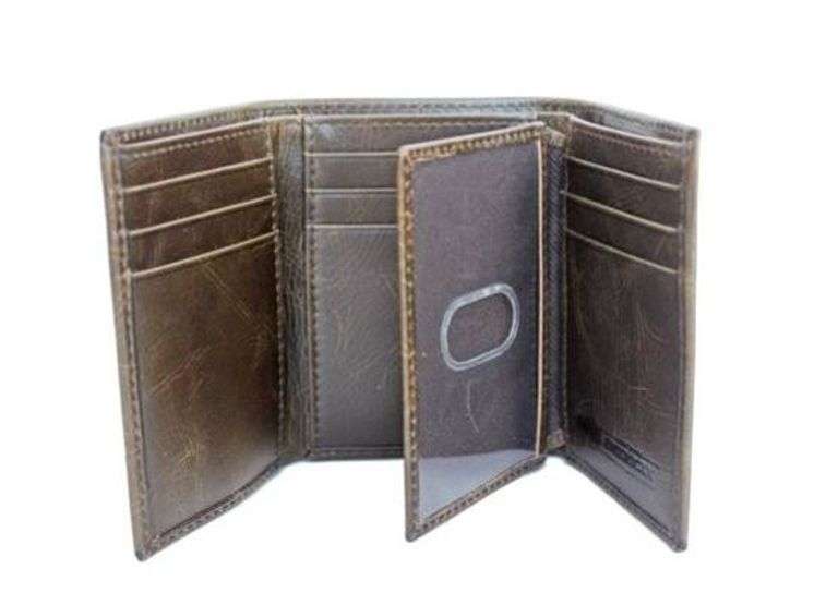 George Bison Tri-Fold Wallet With Wing RFID Protected - Dutch Goat
