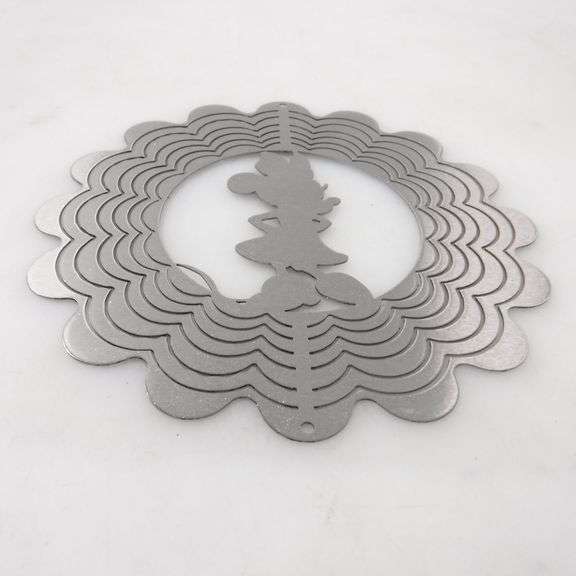 Silver Sparkle Minnie Mouse Wind Spinner 7.5" Dia - Spread Layers For ...
