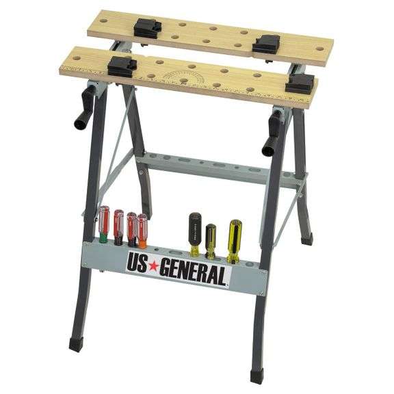 U.S. General Folding Clamping Workbench with Movable Pegs - Dutch Goat