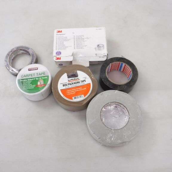 Assortment Of Tape : 12 Rolls Durapore Surgical Tape. Carpet Tape. 1 ...