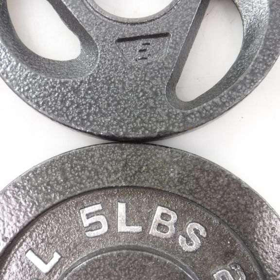 Assortment Of 2: CAP 5 lb Olympic Tri-Grip Metal Plate, 5 lb Olympic ...
