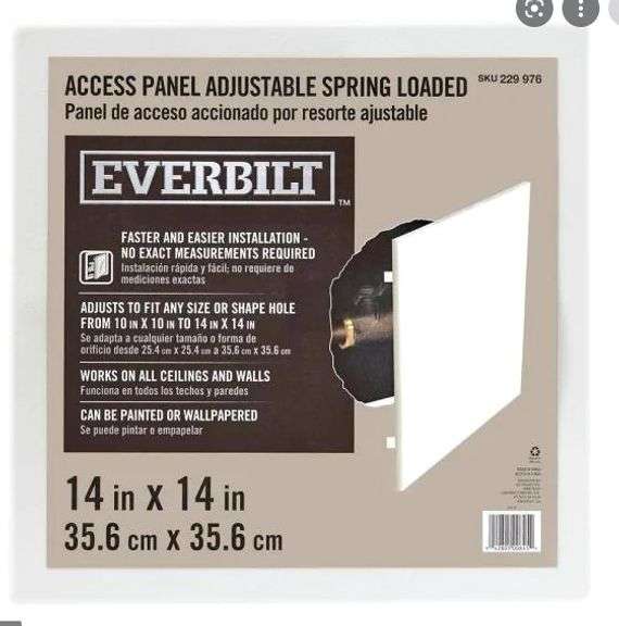 Lot Of 3 : Everbilt 14" x 14" Adjustable Spring Loaded Plastic Access ...