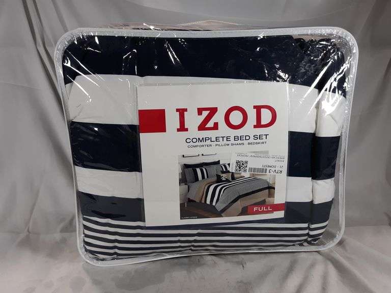 Izod Complete Bed Set - Comforter, Pillow Shams, Bed Skirt - Classic ...