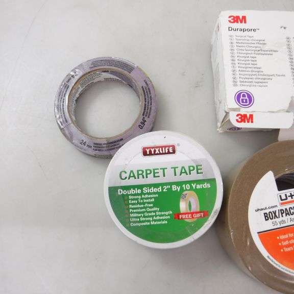 Assortment Of Tape : 12 Rolls Durapore Surgical Tape. Carpet Tape. 1 ...