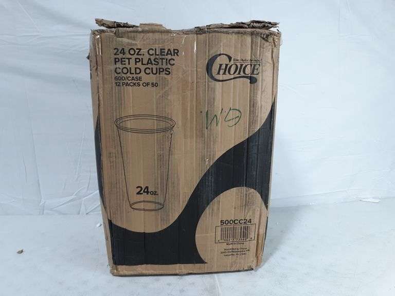 Choice Clear Pet Plastic Cold Cups Case - 24 oz, 600 Total - Dutch Goat