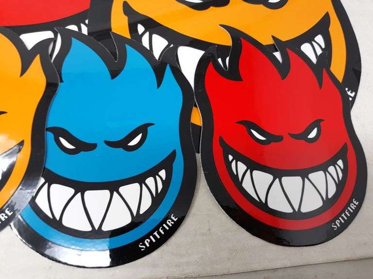Assortment of 9 Spitfire Fire Head Stickers - Assorted Colors, Assorted ...