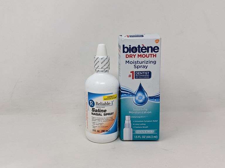 Lot of 2 Biotene Dry Mouth & Reliable Saline Nasal Spray - Dutch Goat