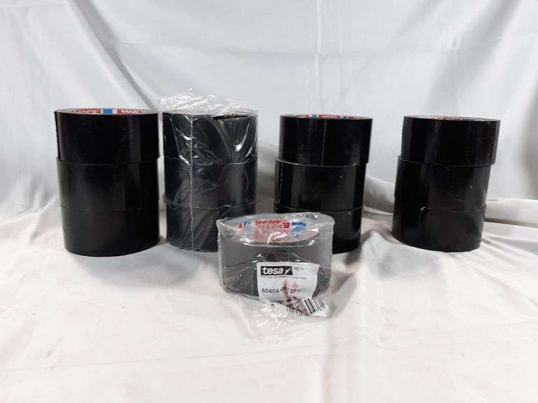 Lot of 13 Tesa High Adhesion Specialty Colored PVC Tape - Black, 66 m x ...