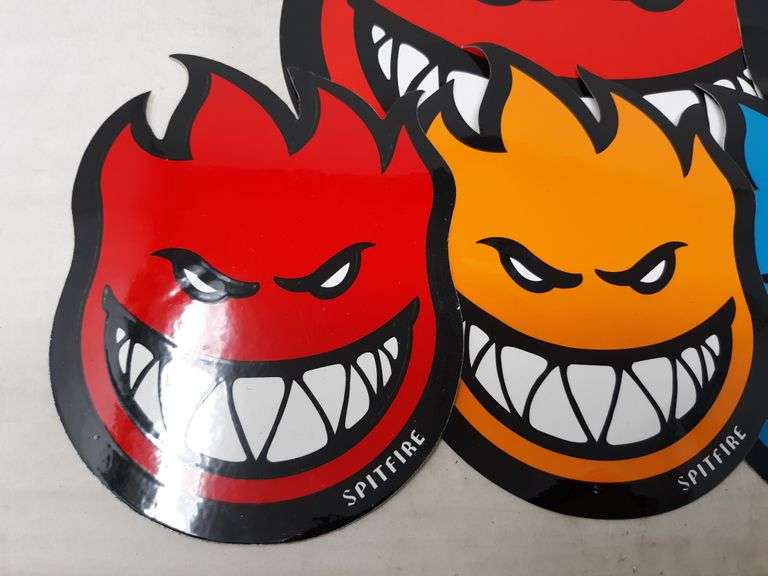 Assortment of 9 Spitfire Fire Head Stickers - Assorted Colors, Assorted ...