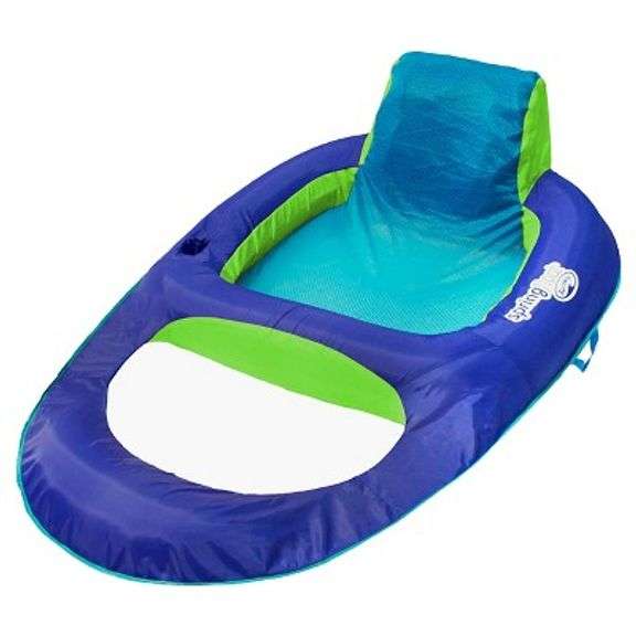 SwimWays Spring Float Inflatable Vinyl Recliner Pool Chair Lounger With ...