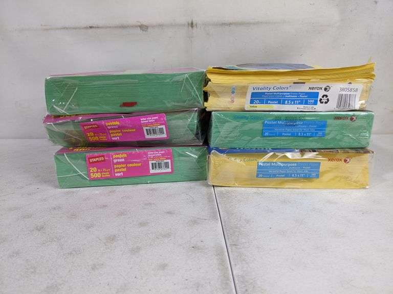 Assortment of 6 Reams of Colored Printer Paper - 3 Are Open - Dutch Goat