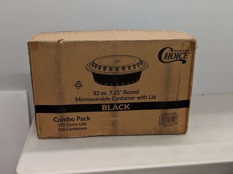 Choice 32oz. 7.25" Round Microwavable Container w/Lid 150/Box - Dutch Goat