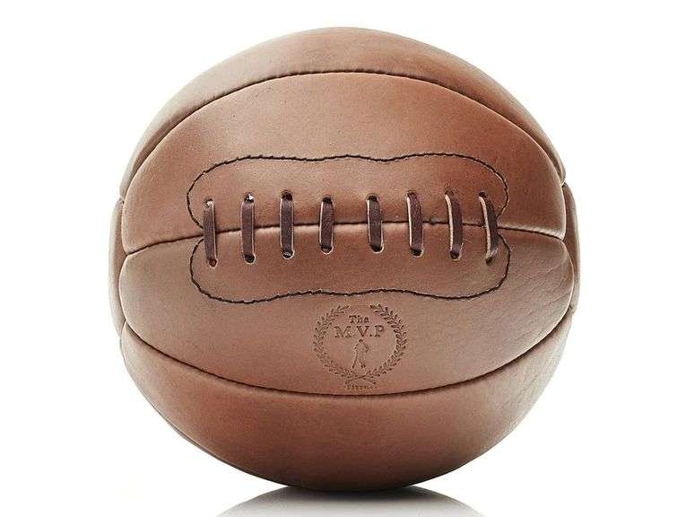 The MVP Retro Genuine Leather Medicine Ball - 12lbs - Dutch Goat