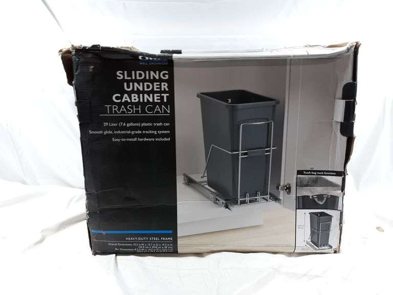 ORG Well Organized Sliding Under Cabinet Trash Can - 29 Liter/7.6 ...
