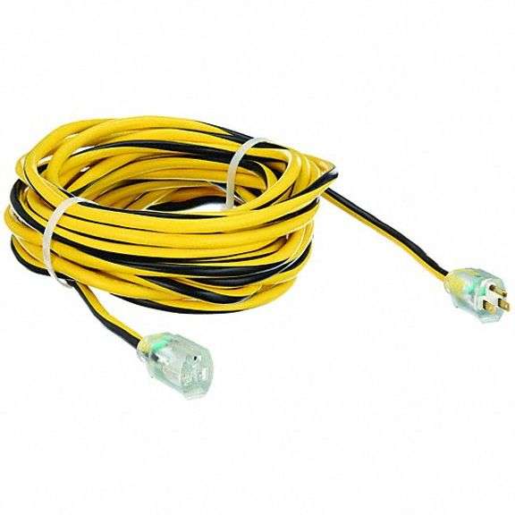 Lighted Extension Cord, 50 Foot Cord, 12 AWG Wire Size, Yellow And ...