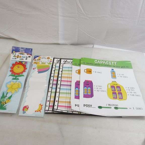 Assortment Of Bulletin Board Decor: 2 Capacity Posters ( Have Some Bent ...