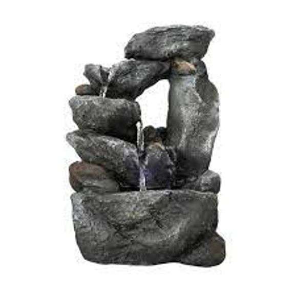 Watnature Rock Tabletop Water Fountain with Light - 11.81" Height ...