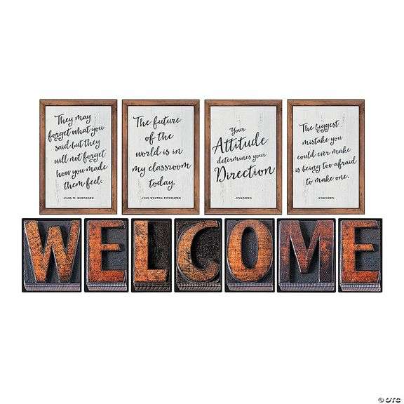 Schoolgirl Style 11 Piece Industrial Chic Welcome Bulletin Board Set ...