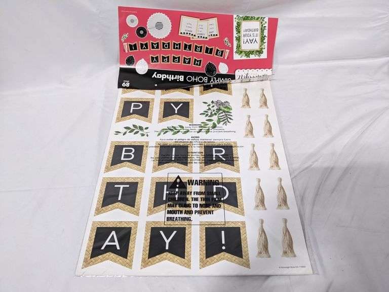 Simply BOHO Birthday Bulletin Board Set 89 Pieces - Dutch Goat