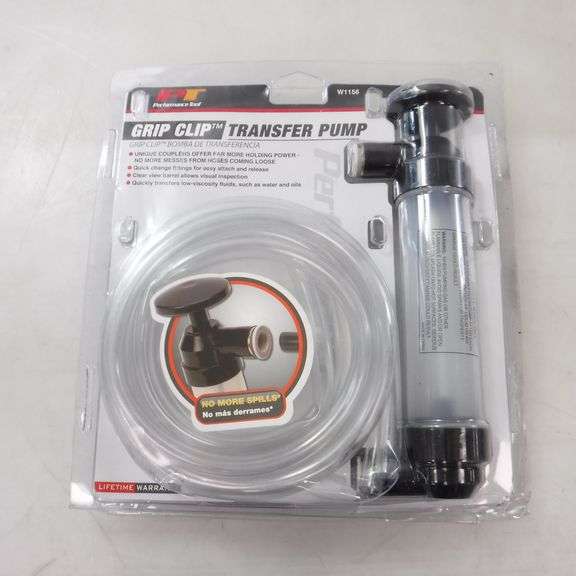 Wilmar Grip Clip Transfer Pump - Hand Pump with 1/2" x 48" Clear Hose ...