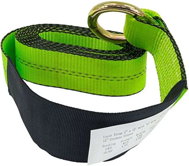 Lot Of 3: Mytee 2" x 12 Ft Winch lasso Strap With "O" Ring, Safety Hi ...