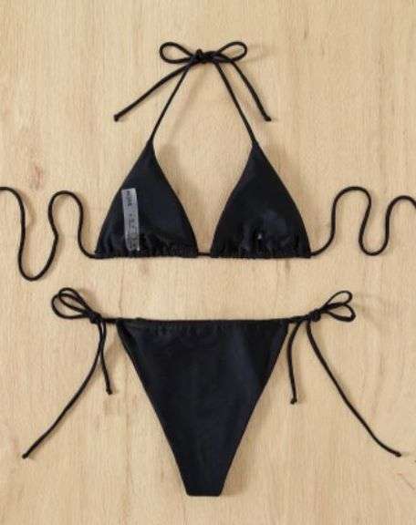 Shein Womens Black String Bikini Size Small - Dutch Goat