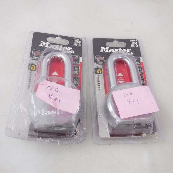 Lot Of 2: NO KEYS INCLUDED , Master Lock Padlock Solid Steel 930KADLH ...