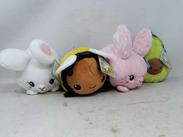 Assortment of 4 Snuggle Mi Snackers by Squishable Plush Toys - Bunnies ...