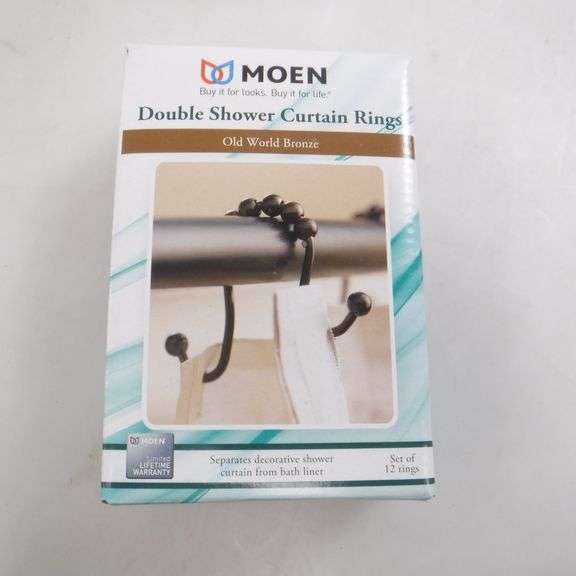 Moen 12 Pack Double Shower Curtain Rings Old World Bronze SR2200OWB ...