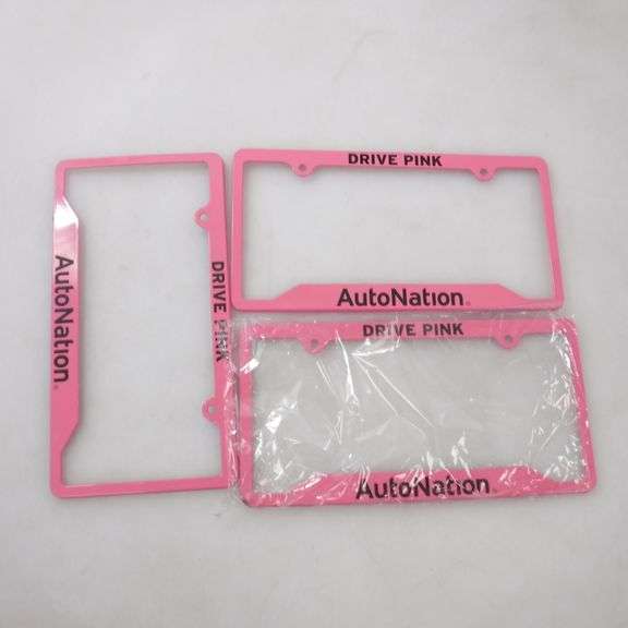 Lot Of 3: Drive Pink Autonation Dealer License Plate Frame Metal -Pink ...