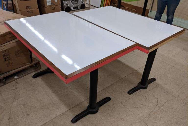 Lot of 2 Restaurant Style Tables - Tops are Dry Erase Compatible ...