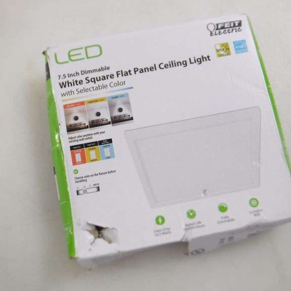 Feit Electric LED 7.5" Dimmable White Square Flat Panel Ceiling Light ...