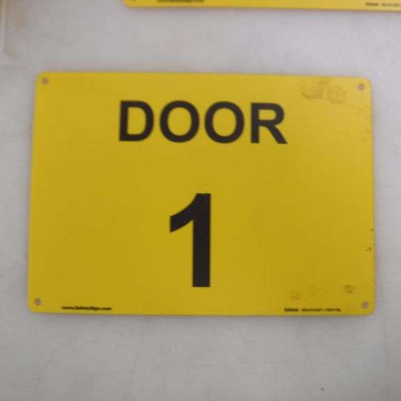 Brimar Safety Signs "Door 1" Through "Door 27" Yellow 10"x7" Signs ...