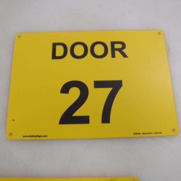 Brimar Safety Signs "Door 1" Through "Door 27" Yellow 10"x7" Signs ...