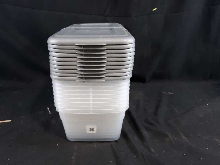 Set of 10 Sterilite Titanium Storage Boxes - 6 Qt. , 14" x 8" x 4 7/8 ...