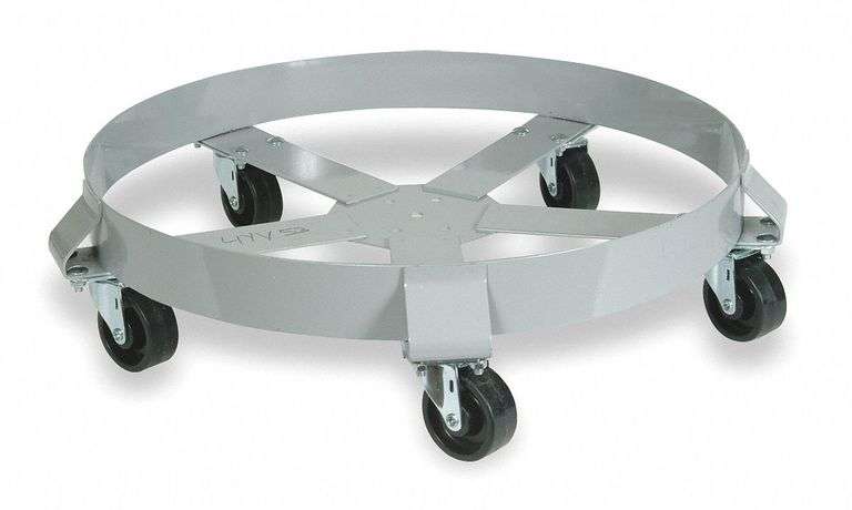 Cross-Brace Drum Dolly With Support Ring, 1250 Lb Load Capacity, Round ...