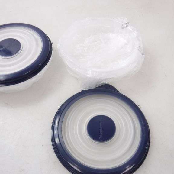 Tupperware Stuffables Bowls Set of Two Navy Blue Seals Sheer Bases ...