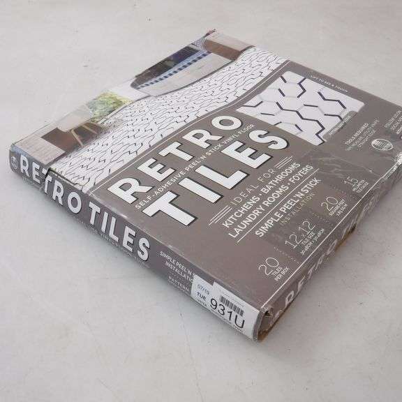 Case Of 20 Achim Retro 12" x 12" Geo Puzzle Navy Water Resistant Peel ...