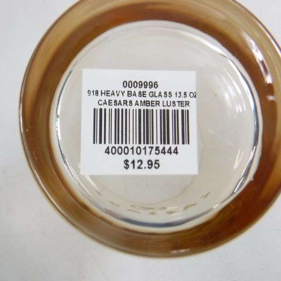 Heavy Base Caesars Palace Amber Luster Glass - Dutch Goat