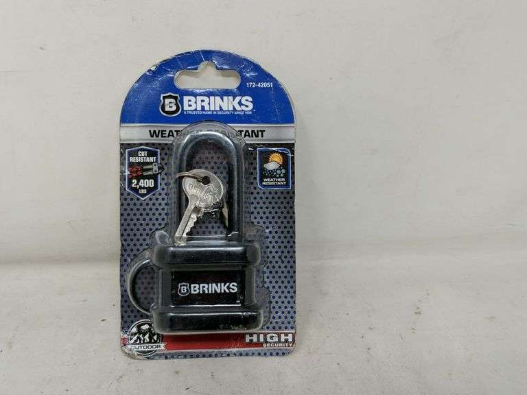 BRINKS - 40MM LAMINATED STEEL WEATHER RESISTANT PADLOCK WITH 2” SHACKLE ...