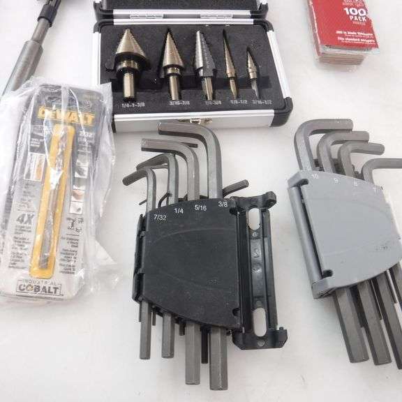 Assortment Of Tools: Includes Hex Keys, Step Drill Kits, Griddle Screen ...