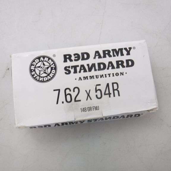 Red Army Standard 7.62 x54R 148 Grain FMJ Ammunition 20 Round Box ...