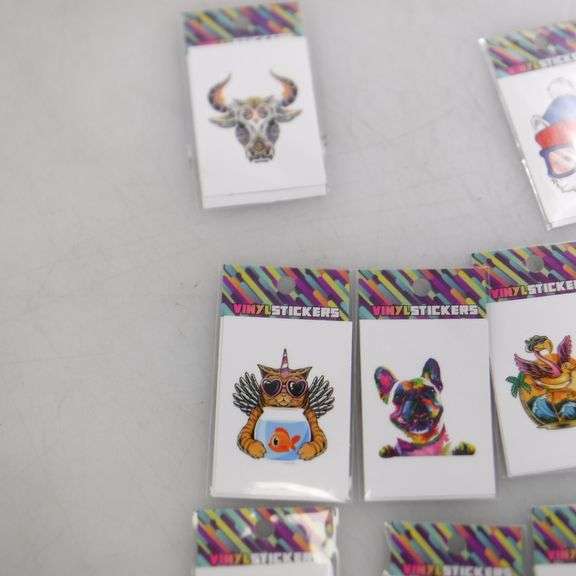 Set Of 10: Small Vinyl Stickers Animals 2" x 1.5" - Use On Water Bottle ...