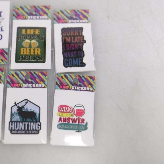 Set Of 8: Small Vinyl Stickers 2" x 1.5" - Use On Water Bottle, Desk ...