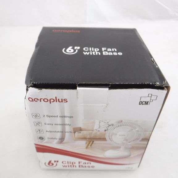Aeroplus 6" Clip Fan With Base - 2 Speed Settings, Adjustable Vertical ...