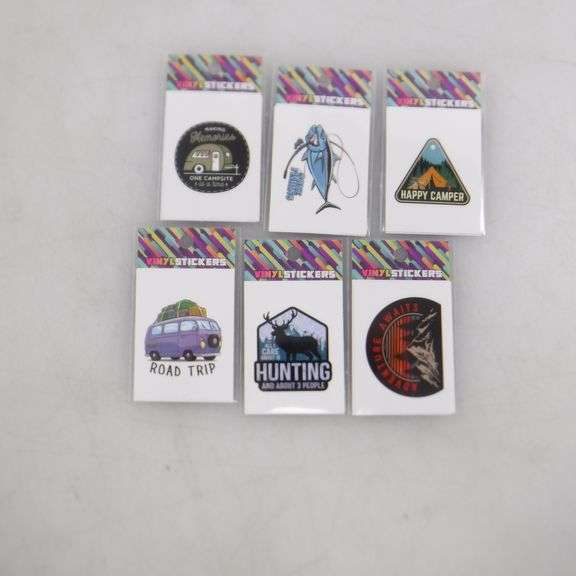 Set Of 6: Small Vinyl Stickers Animals 2" x 1.5" - Use On Water Bottle ...