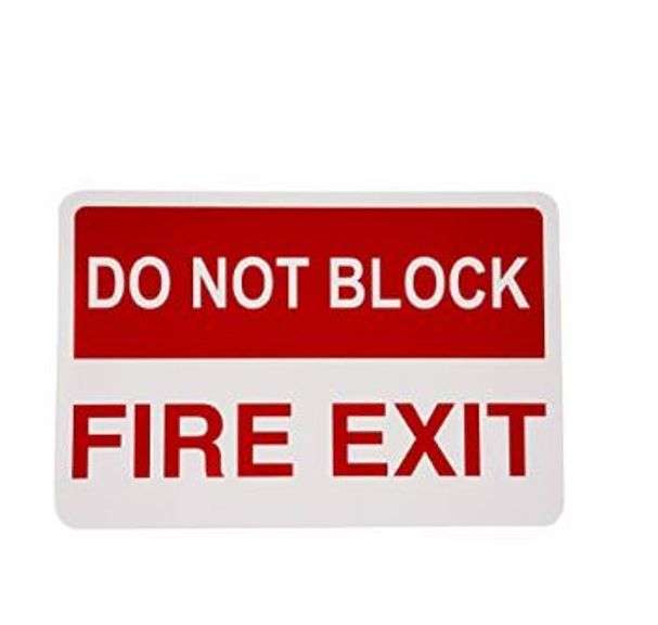 Lot Of 4 "Do Not Block Fire Exit" Metal Adhesive Sign By Safe Handler ...